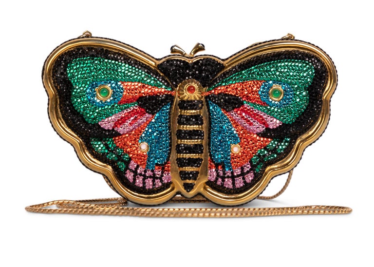 Judith Leiber Butterfly Crystal Minaudiere Bag – Basha Gold